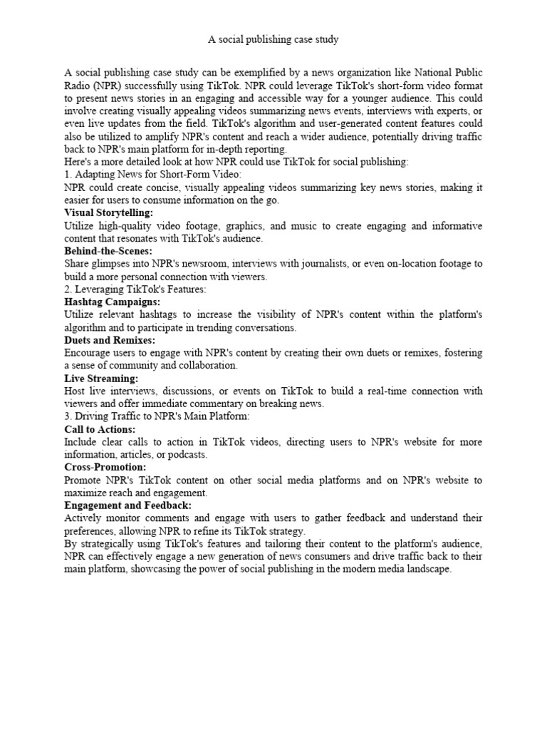 A Social Publishing Case Study | PDF | Npr | News
