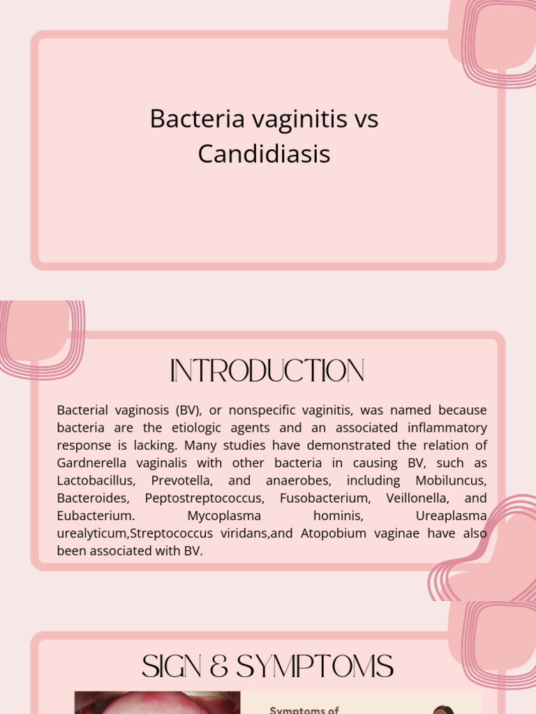 BV vs Candidiasis: Symptoms & Treatment | PDF