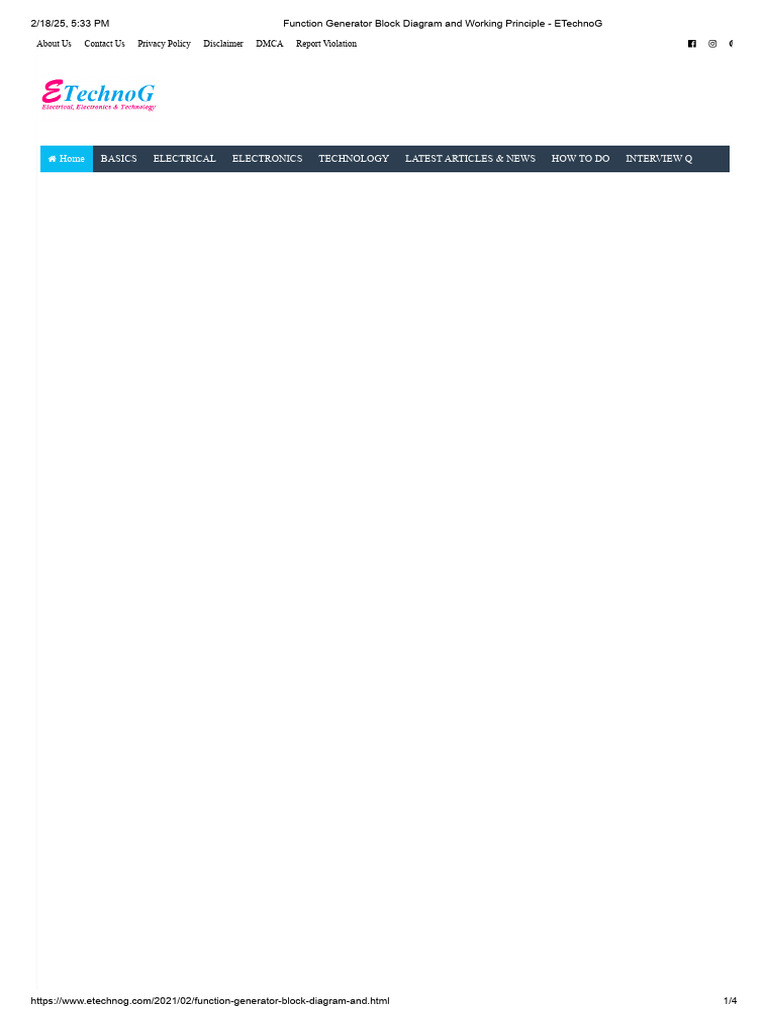Function Generator Block Diagram and Working Principle - ETechnoG | PDF | Operational Amplifier ...
