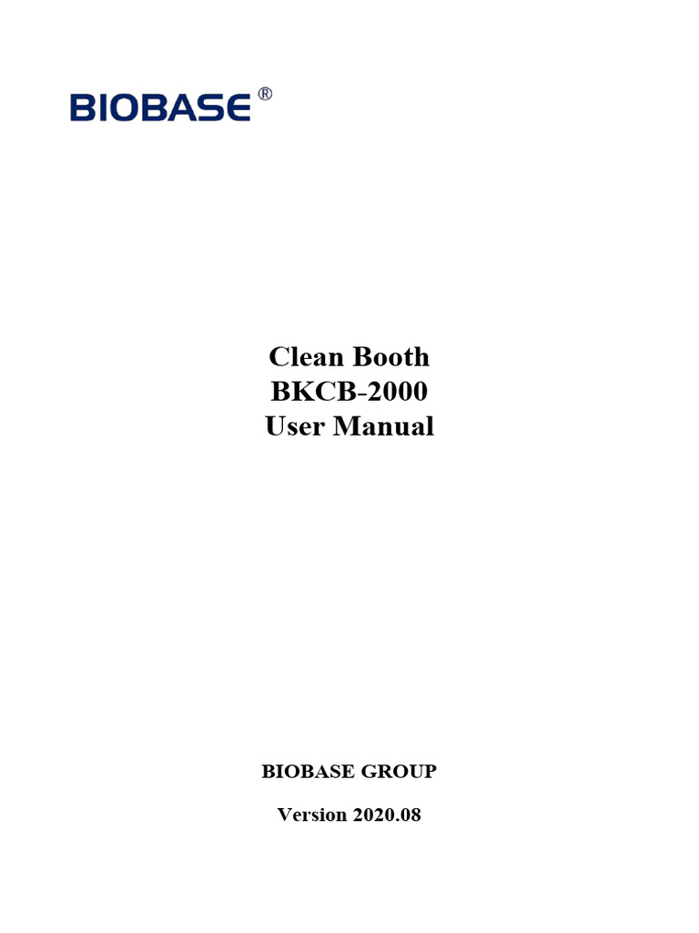 BIOBASE Clean Booth BKCB-2000 User Manual 202008 | PDF | Screw | Fuse ...