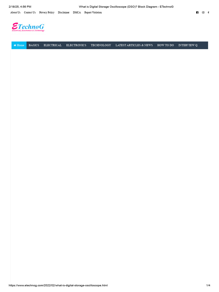 What Is Digital Storage Oscilloscope (DSO) - Block Diagram - ETechnoG ...