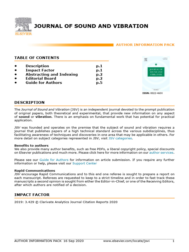 Journal of Sound and Vibration | PDF | Abstract (Summary) | Open Access