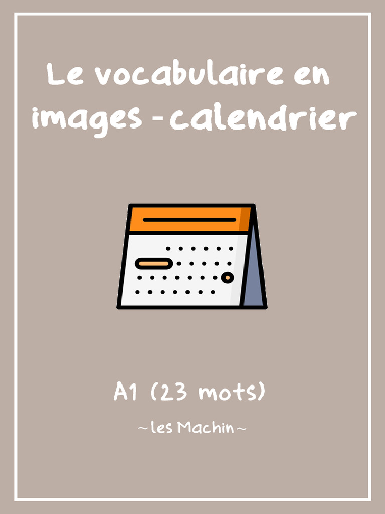 Mois et jours de la semaine en français | PDF