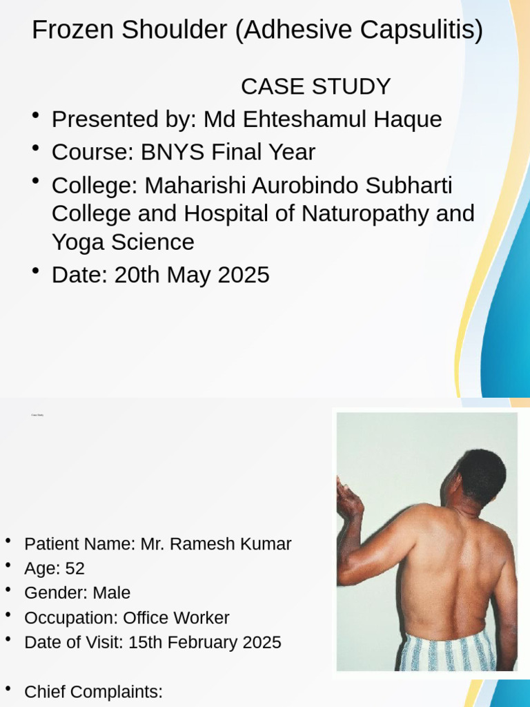 Case Study - Frozen Shoulder | PDF