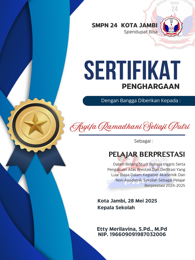 Merah Putih Modern Piagam Penghargaan | PDF