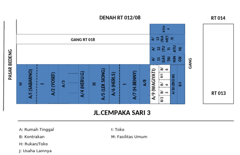 DENAH RT 012 Biru New | PDF
