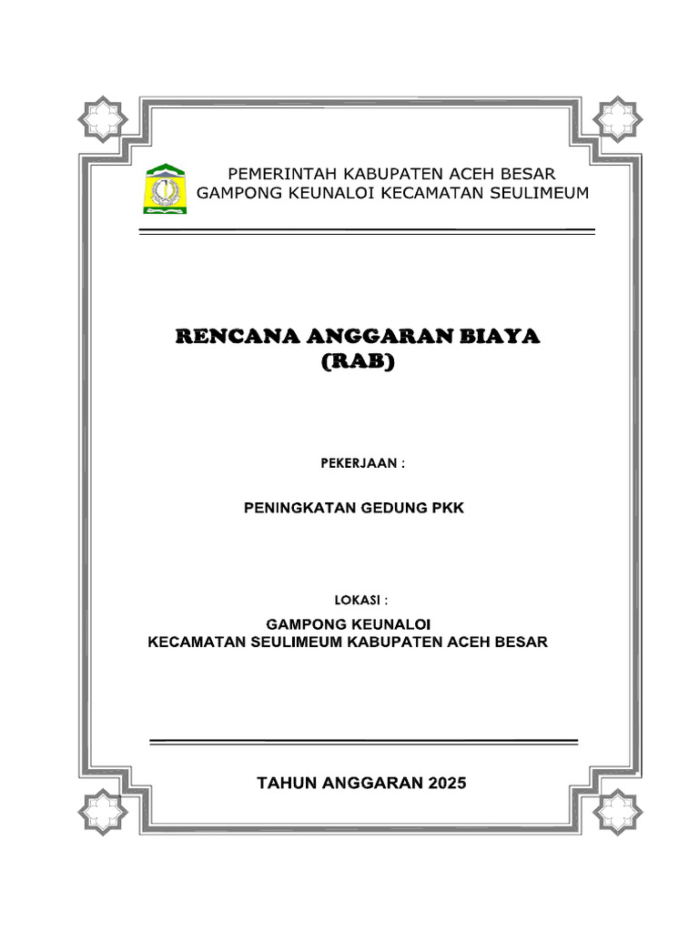 Peningkatan Gedung PKK | PDF