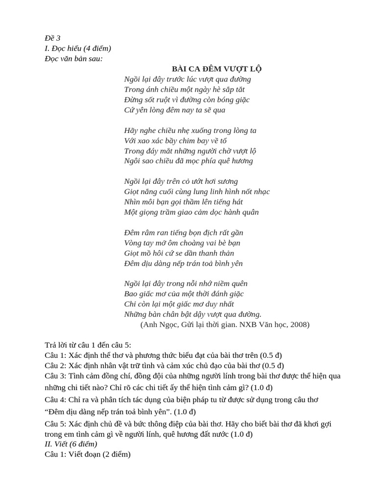 Đề ktra lớp 9 | PDF