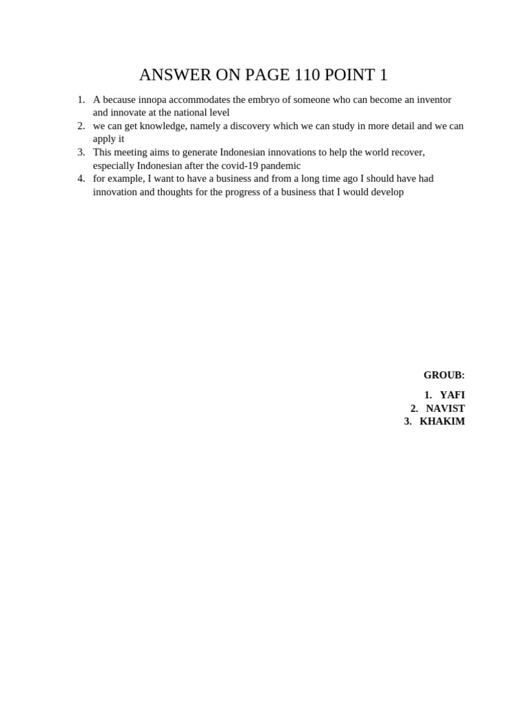 Answer On Page 110 Point 1 | PDF