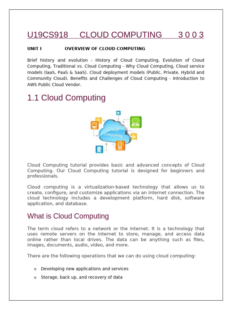 Unit 1 Cloud | PDF | Cloud Computing | Grid Computing