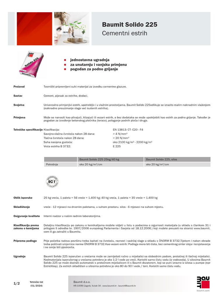 Baumit Estrih E225 | PDF