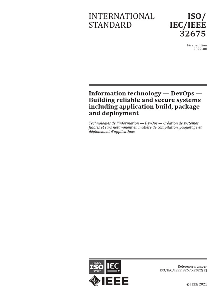 IEEE 32675-2022 DevOps | PDF | International Organization For Standardization | Software