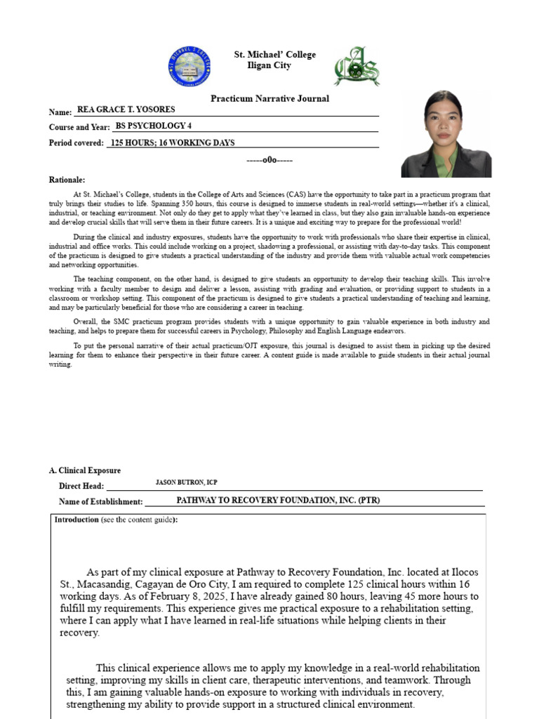 OJT PRC Journal 2025.docx 2 | PDF | Skill | Communication