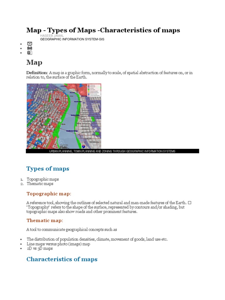 Map - Types of Maps - Characteristics of Maps | PDF | Map | Topography
