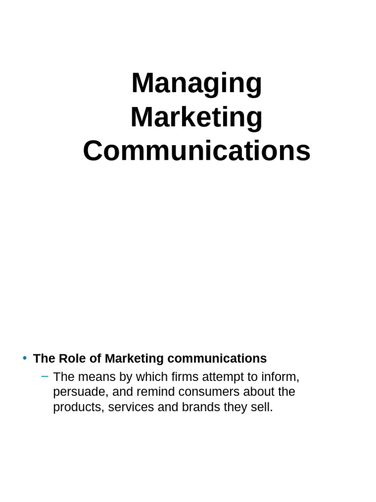 Managing Marketing Communications | PDF | Marketing Communications | Advertising