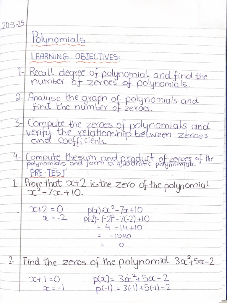 Chapter 2 Polynomials | PDF