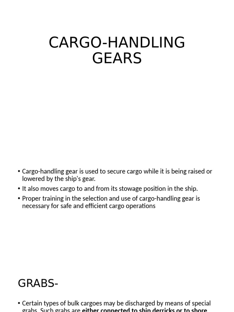 Cargo-Handling Gear and Safety Devices | PDF | Crane (Machine) | Cargo