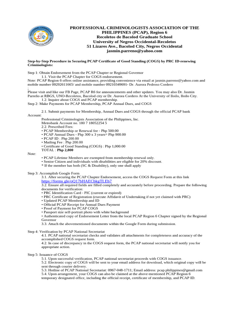 Procedures in The Renewal of PCAP ID and PRC License | PDF | Identity Document | Access Control