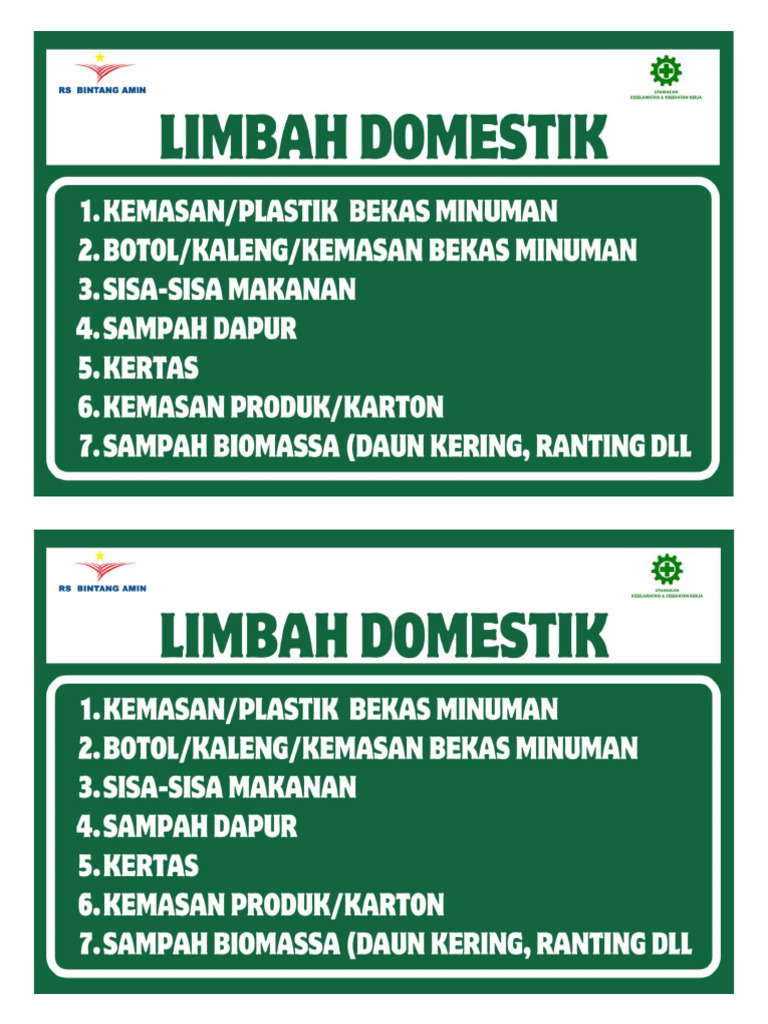 Stiker Sampah Domestik | PDF