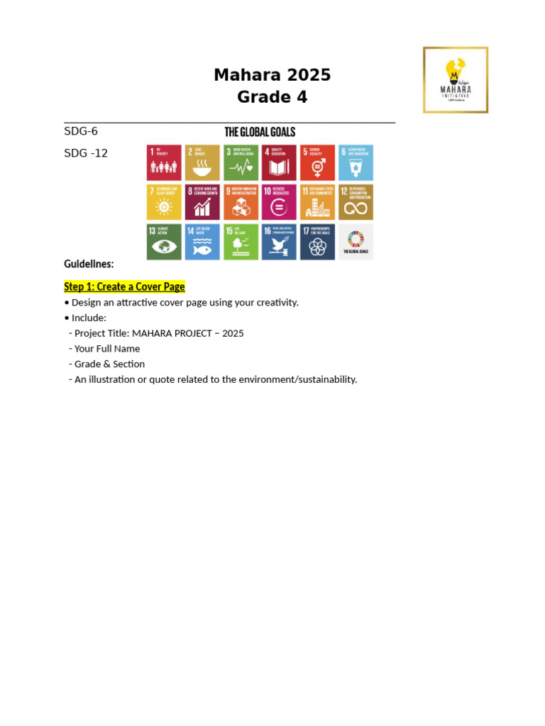 Mahara 2025-Cover Page Instructions | PDF