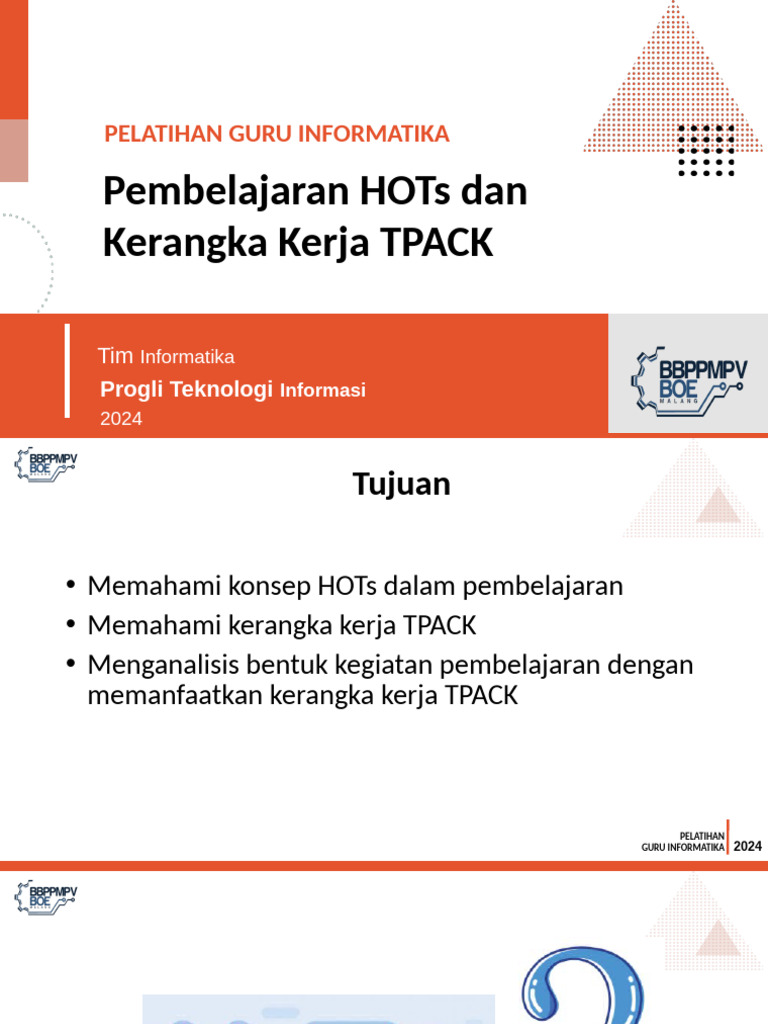 PPT - Pembelajaran HOTs Dan TPACK | PDF