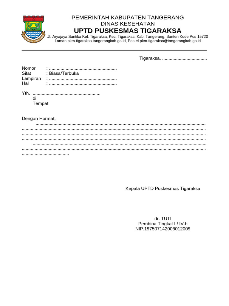 Format Surat Dinas Tata Naskah 2025 | PDF