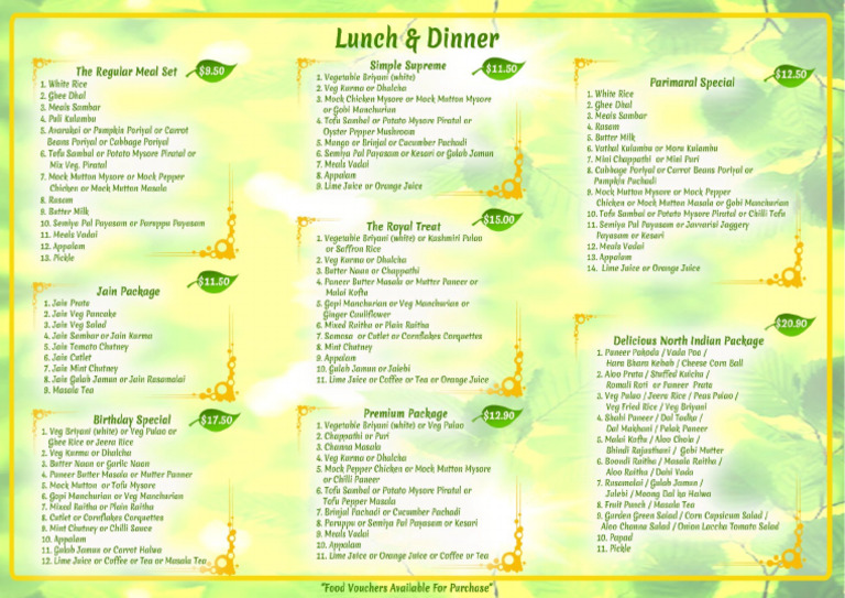 Lunch & Dinner Menu | PDF