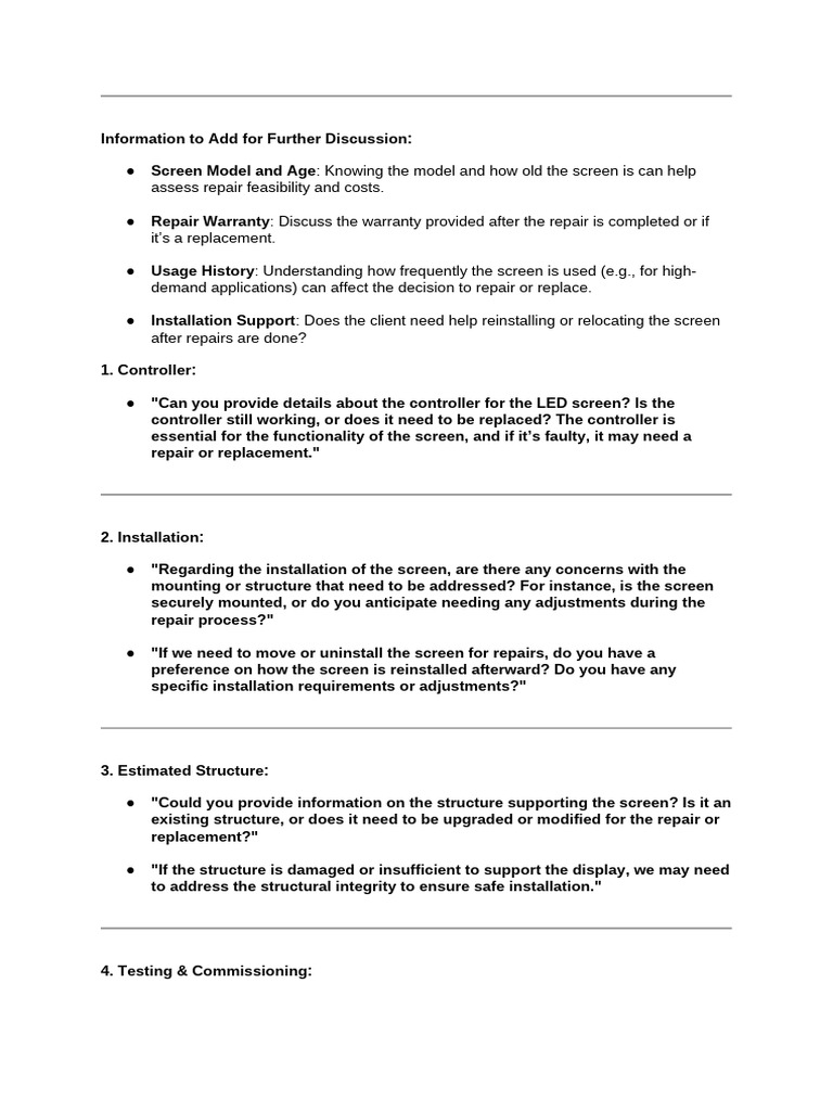 Information To Add For Further Discussion | PDF