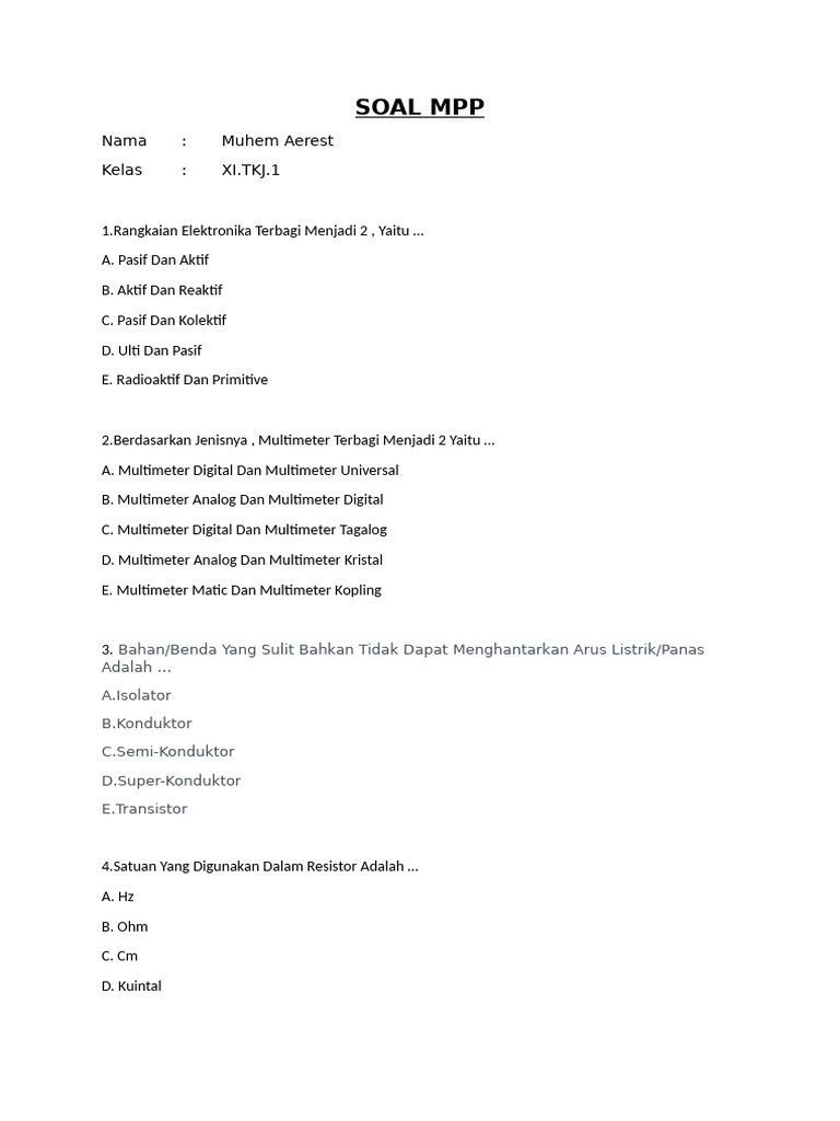 SOAL MPP Part3 Muhem Aerest | PDF