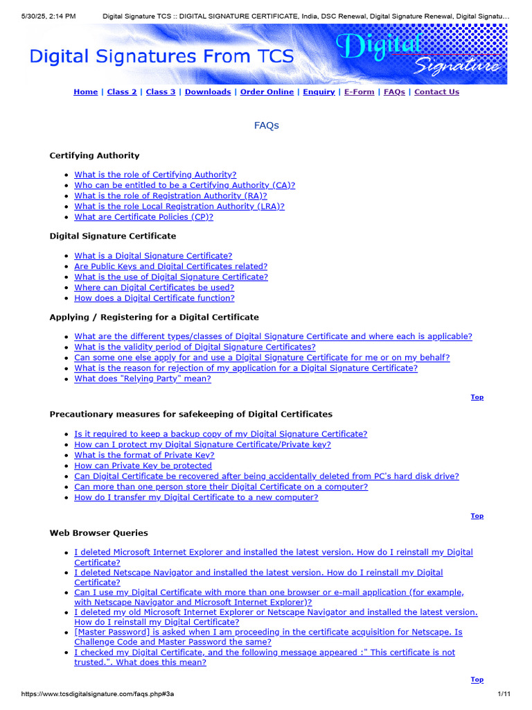 Digital Signature TCS - DIGITAL SIGNATURE CERTIFICATE, India, DSC ...