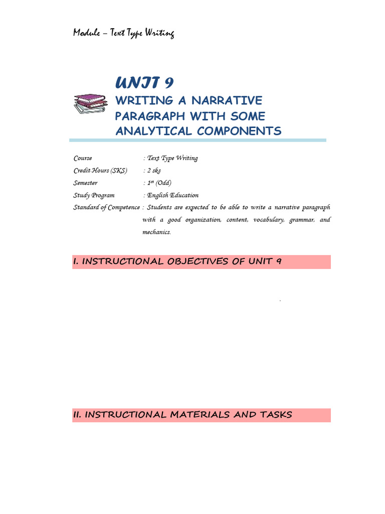 Unit 9. Writing Narrative Paragraph | PDF | Ellipsis | Comma