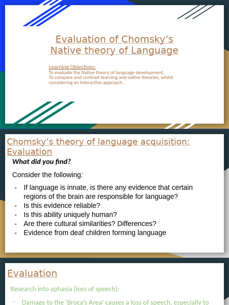 Evaluation of Native Theory and The Interactionist Approach | PDF ...