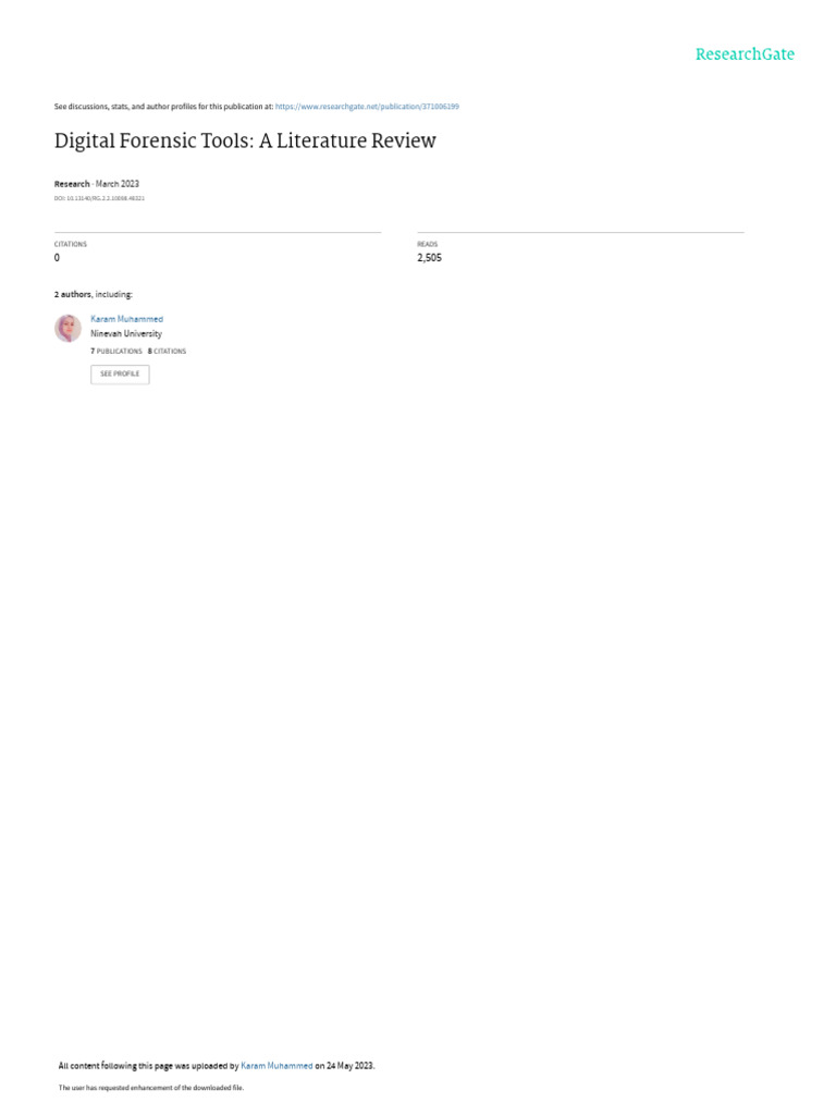 Digital Forensic Tools A Literature Review | PDF | Bayesian Network ...