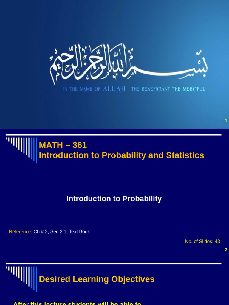 1 Intro To Prob 1 101EC | PDF | Probability | Experiment