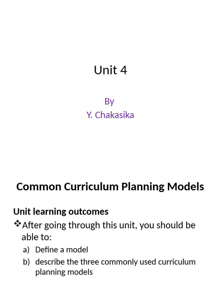Common Curriculum Planning Models | PDF | Curriculum | Learning