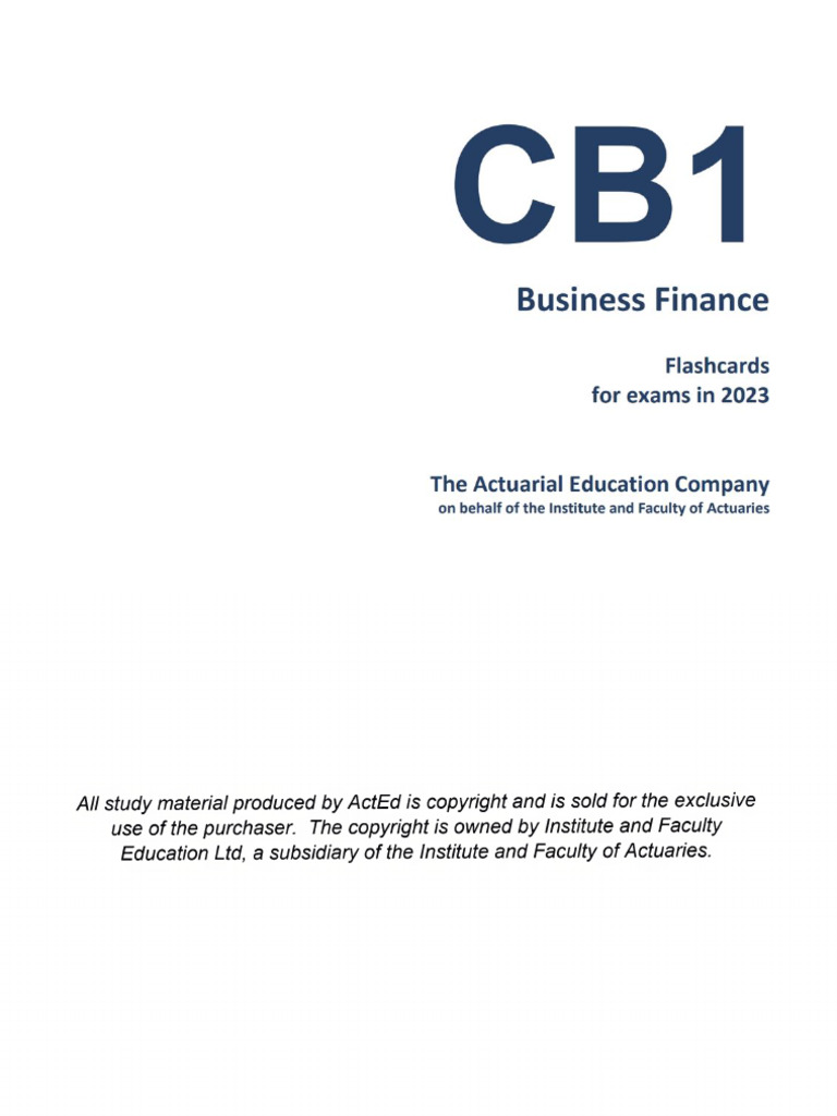 CB1 Flashcards 2023 | PDF