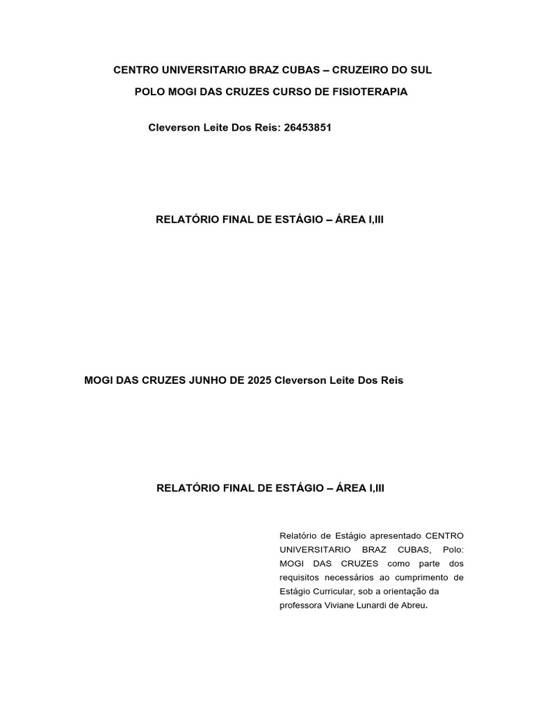 Relatório Prontoo Paty Novoooo - PDF 20250616 190745 0000 | PDF | Fisioterapia