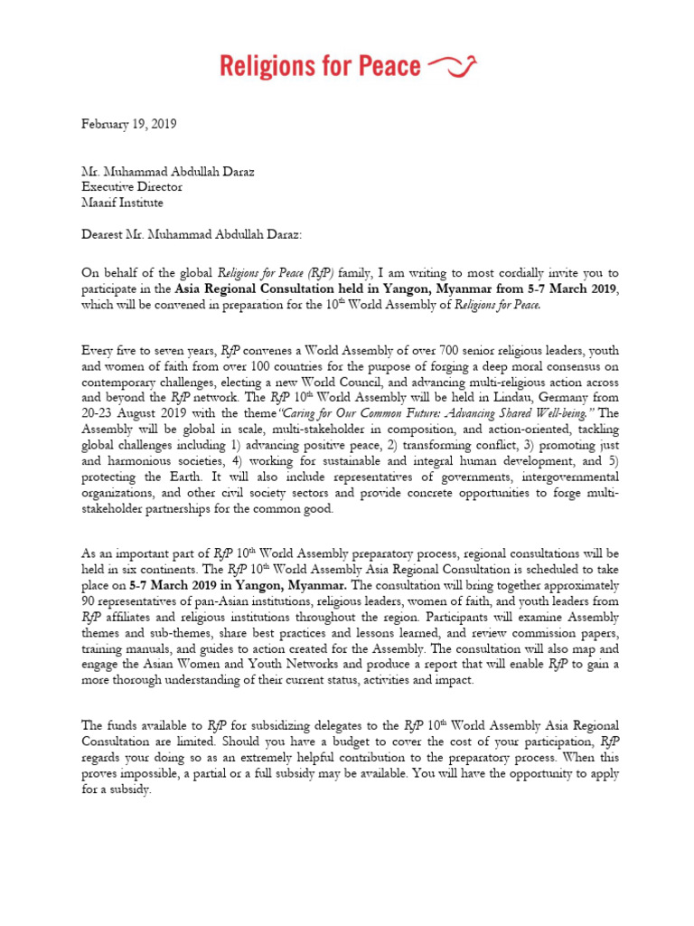 Asia Regional Consultation Invitation | PDF