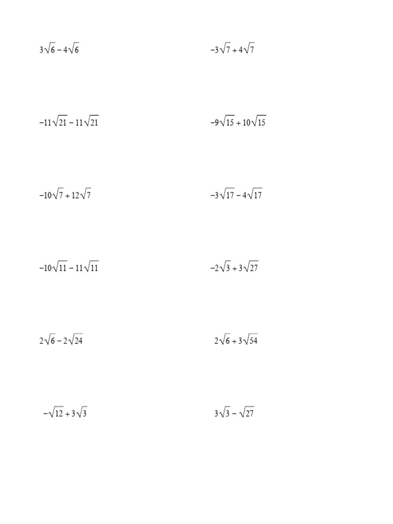 Adding and Subtracting Radical Expressions | PDF | Mathematics | Algebra