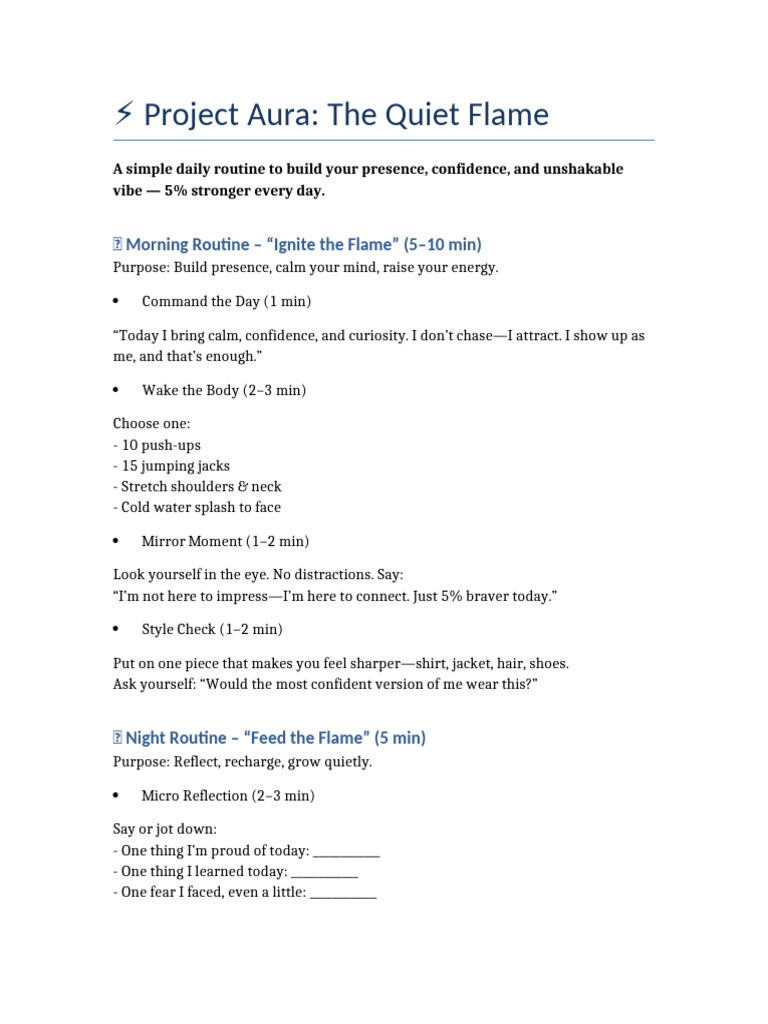 Daily Routine to Ignite Your Flame | PDF