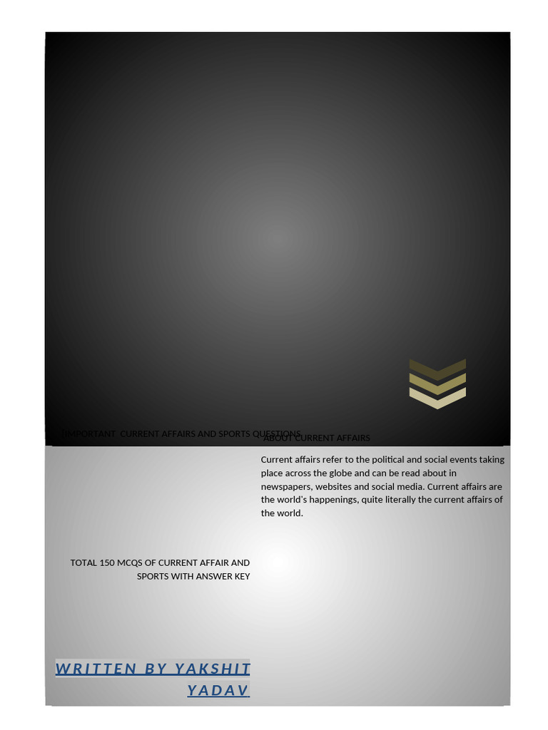 Current Affairs & Sports MCQs 2023 | PDF | Roger Federer