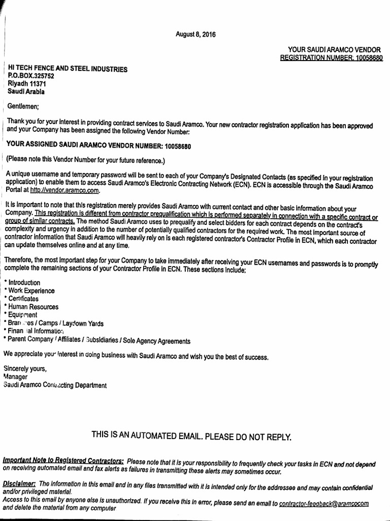 Aramco Approval | PDF