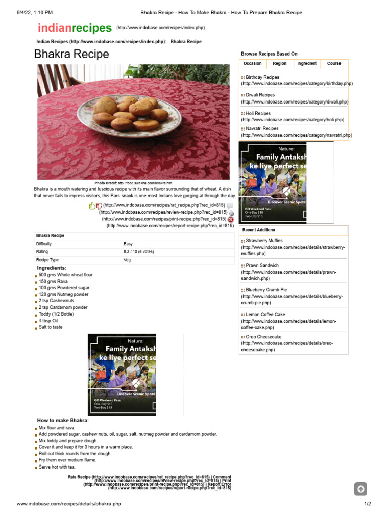 Bhakra Recipe - How To Make Bhakra - How To Prepare Bhakra Recipe | PDF ...