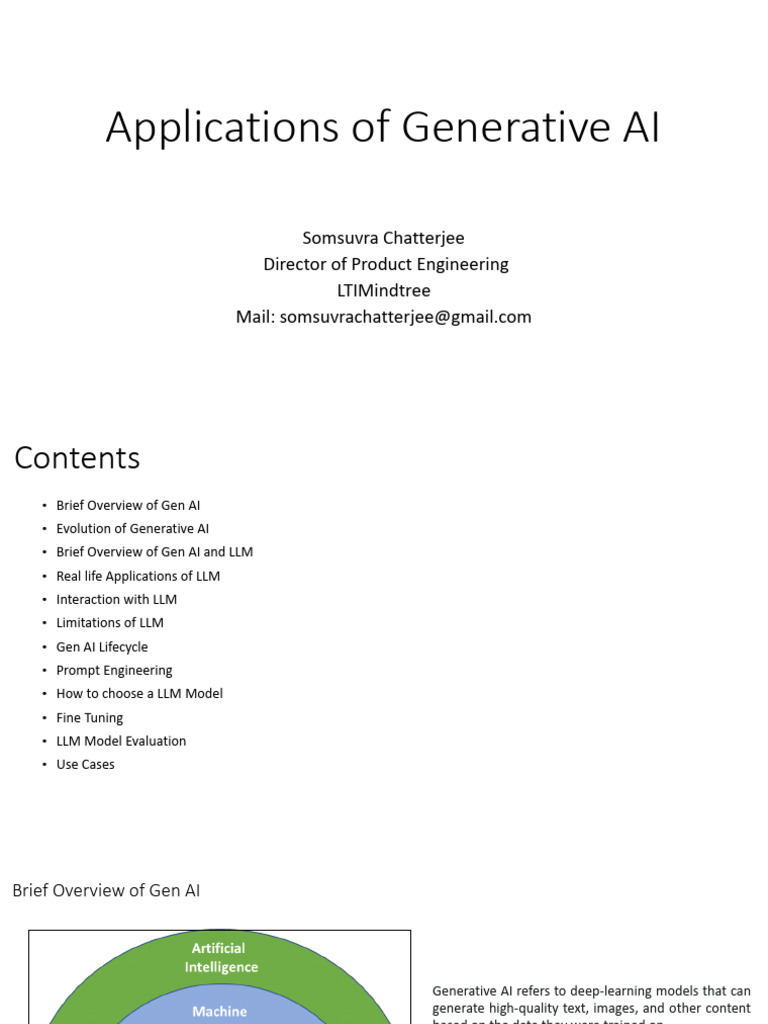 Generative AI Applications Overview | PDF | Learning | Cognitive Science