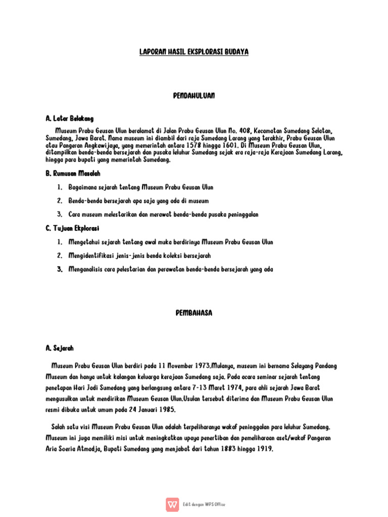 Laporan Hasil Eksplorasi Budaya-Wps Office | PDF