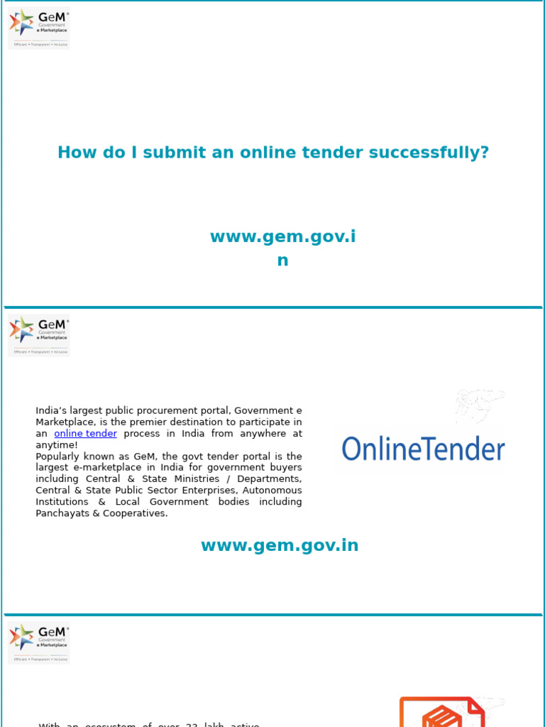 How Do I Submit An Online Tender Successfully | PDF