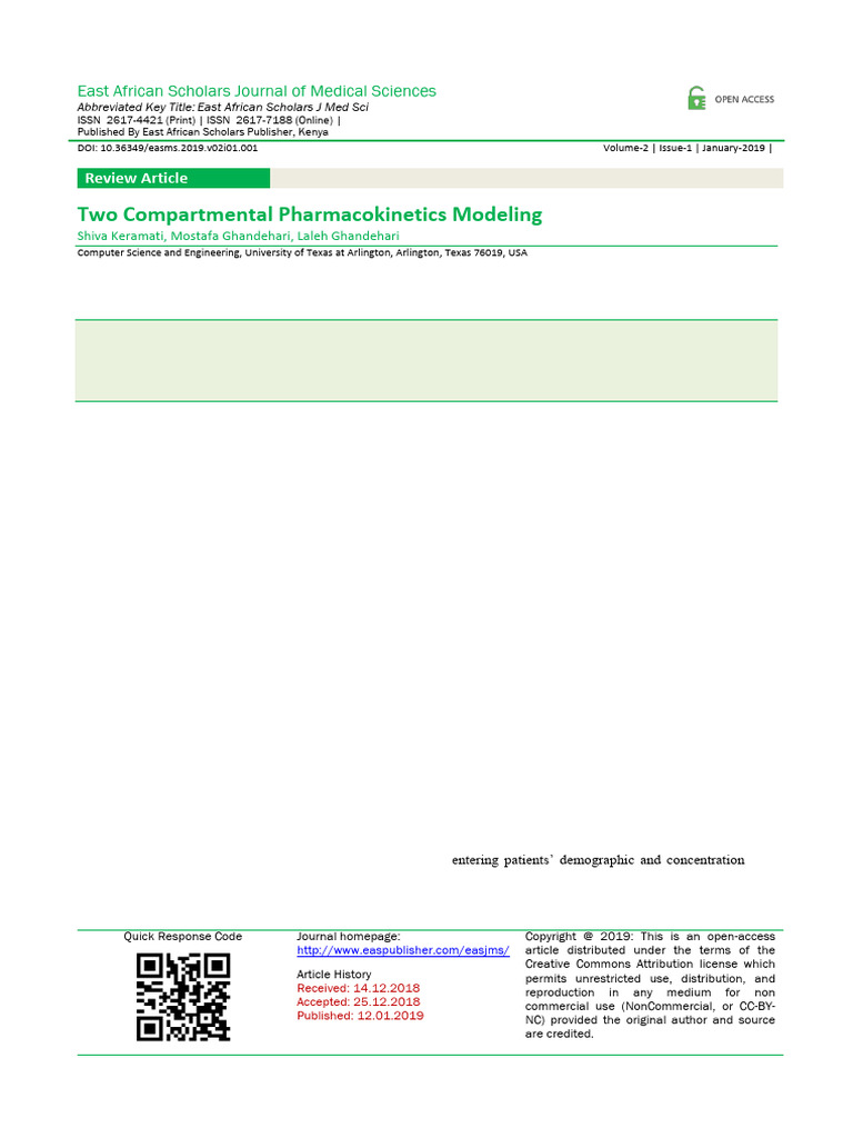 Two-Compartment Pharmacokinetics Model | PDF | Pharmacokinetics