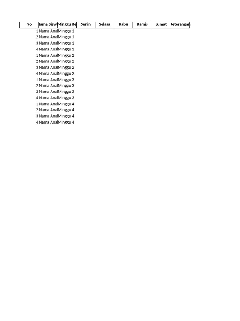 Rekap Absen PKL Perminggu | PDF