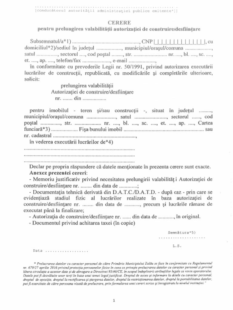 Cerere Prelungire Ac | PDF