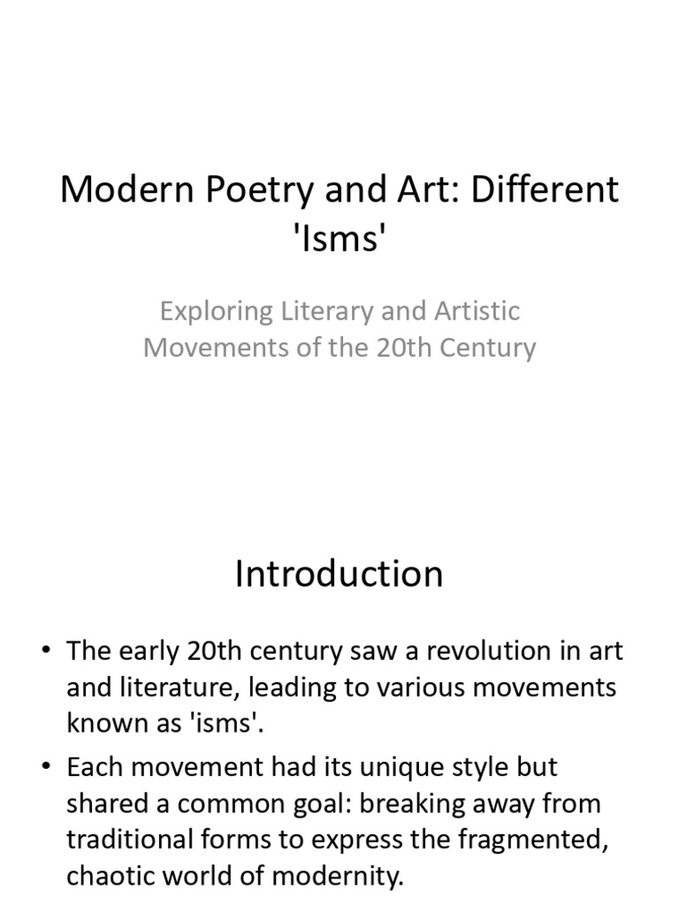Modern Poetry and Art Isms | PDF | Cubism | Style